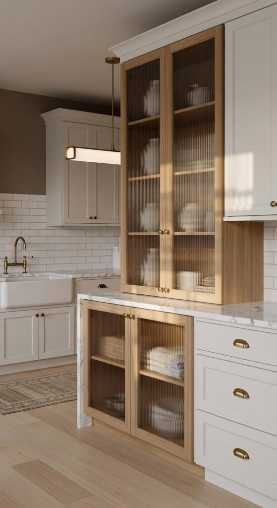 20 Fluted Glass Kitchen Cabinets Ideas to Create Display-Worthy Storage