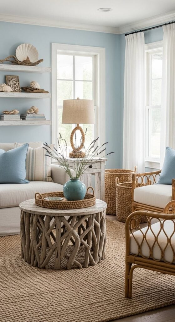 23 Sky Blue Living Room Designs for Light, Happy Vibes