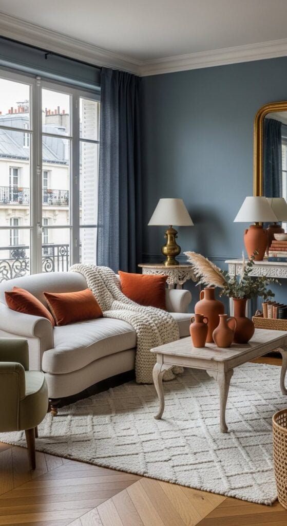 23 Blue and Terracotta Living Room Ideas That Bring Warmth and Depth